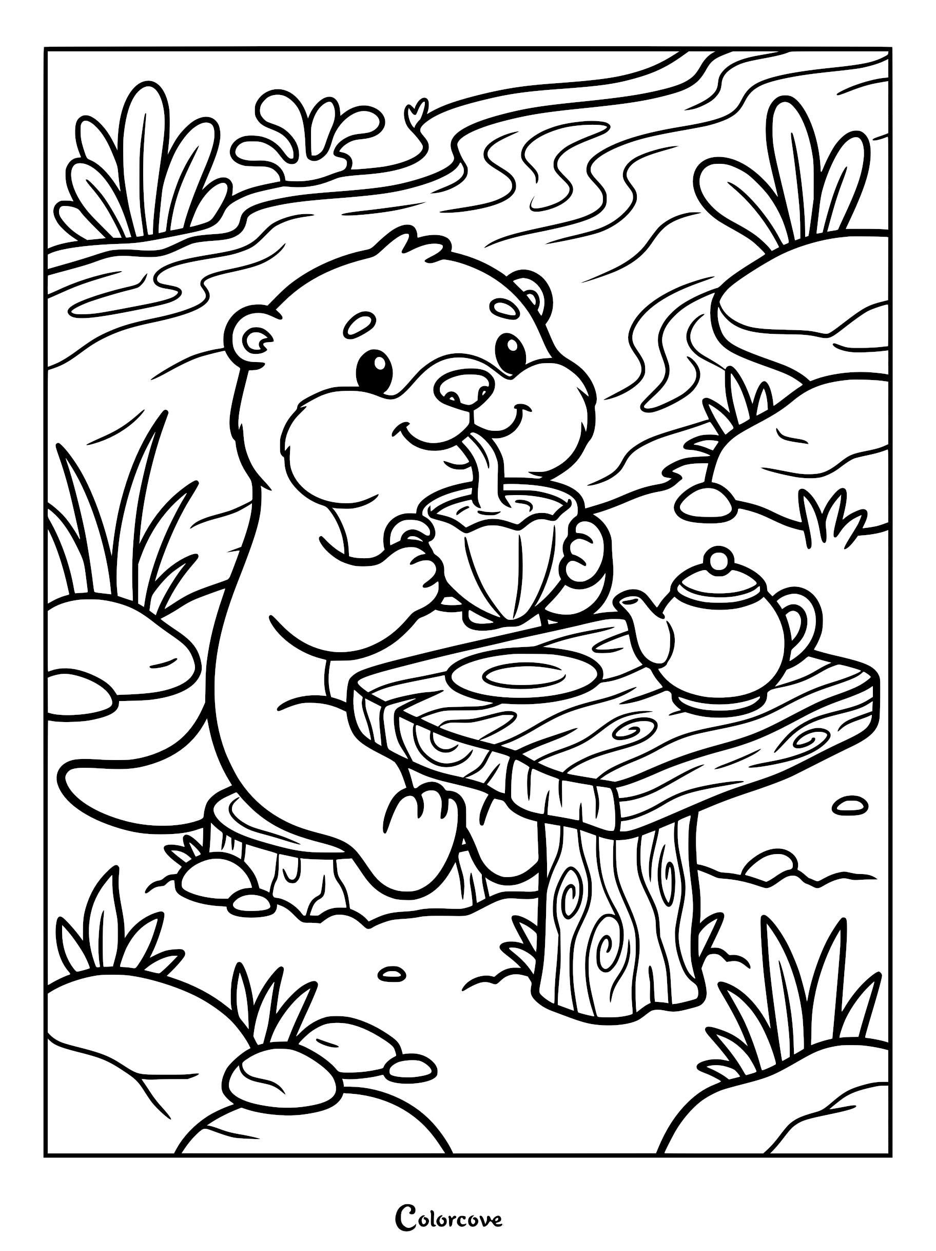 63 Cute Otter Coloring Pages: Whimsical River Life Art - The Color Cove