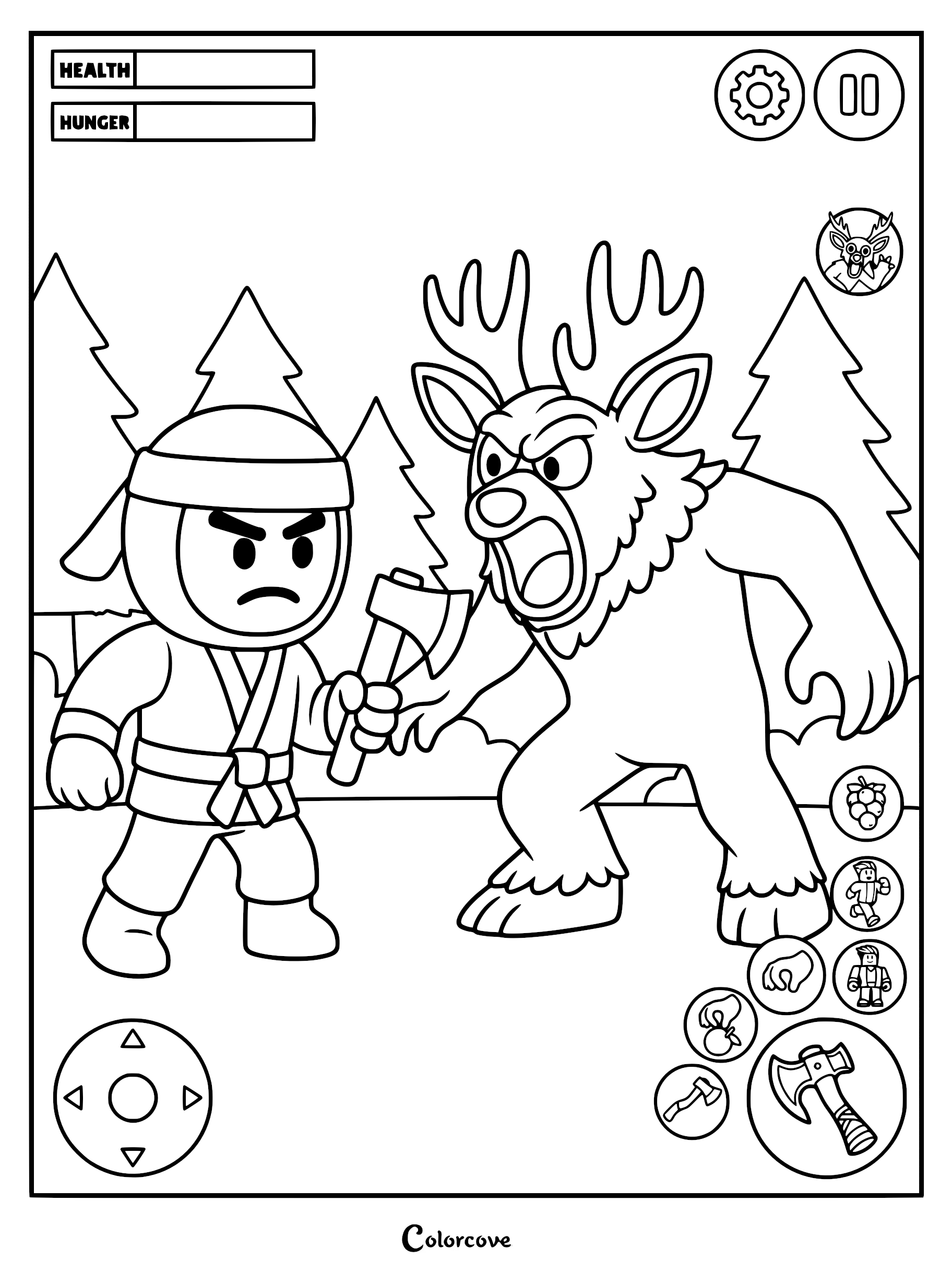 42 Nights In The Forest Coloring Pages: Voxel Monster Art - The Color Cove